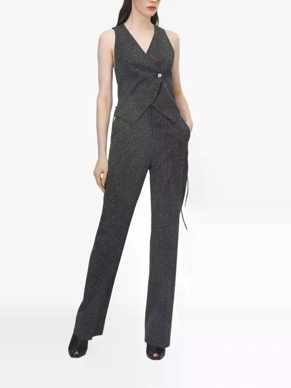 Alexander McQueen Flecked-pattern Straight-leg Trousers