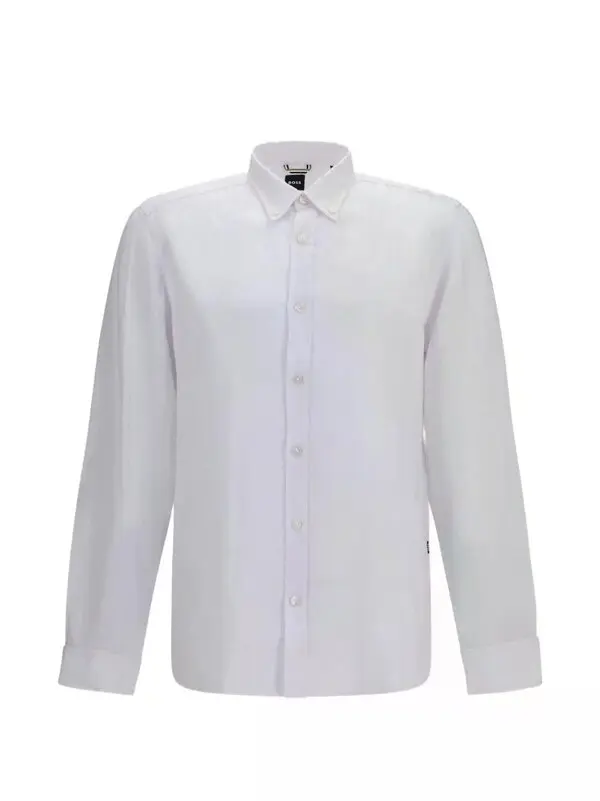 BOSS Button-down Linen Shirt - White