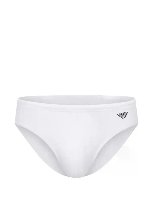 Emporio Armani Logo-patch Swimming Briefs - White