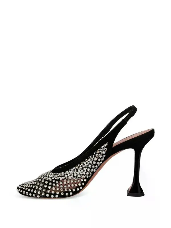 Amina Muaddi Dolly Crystal-embellished Slingback Pumps