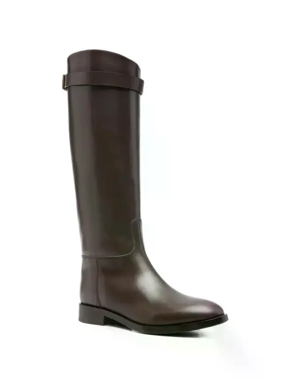 Eleventy Buckled Leather Boots