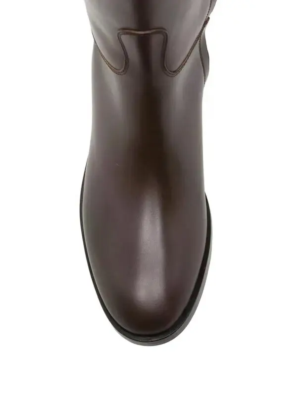 Eleventy Buckled Leather Boots