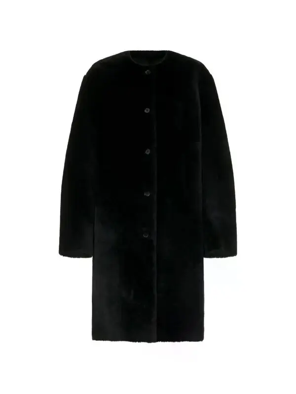 Loulou De Saison Elba Shearling Coat - Black
