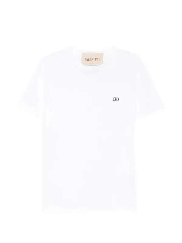 Valentino Garavani Cotton T-shirt With Vlogo Embroidery - White