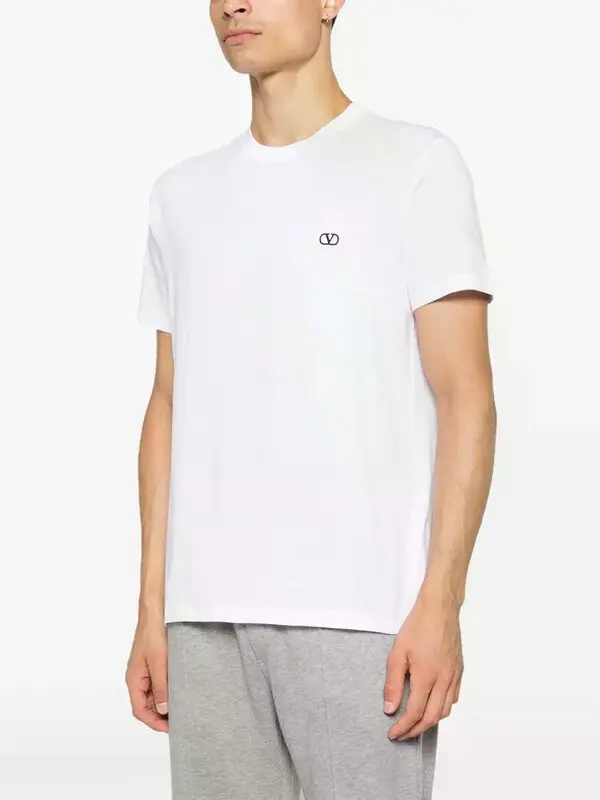Valentino Garavani Cotton T-shirt With Vlogo Embroidery