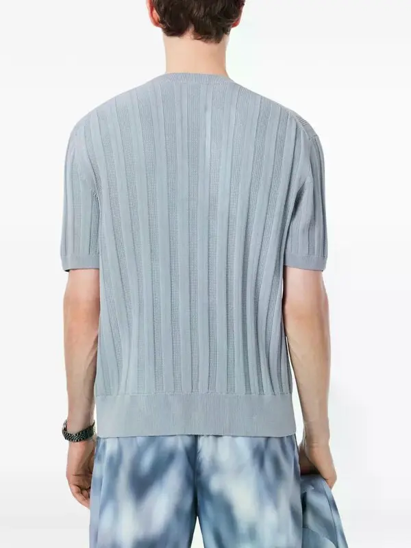 Lacoste Ribbed-knit Embroidered-logo T-shirt
