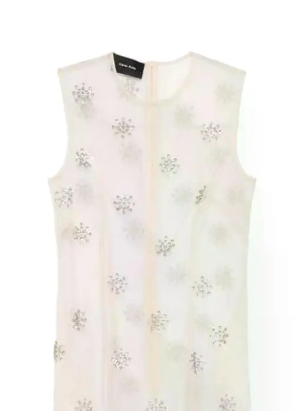 Simone Rocha Crystal Embellished Sheer Mini Dress