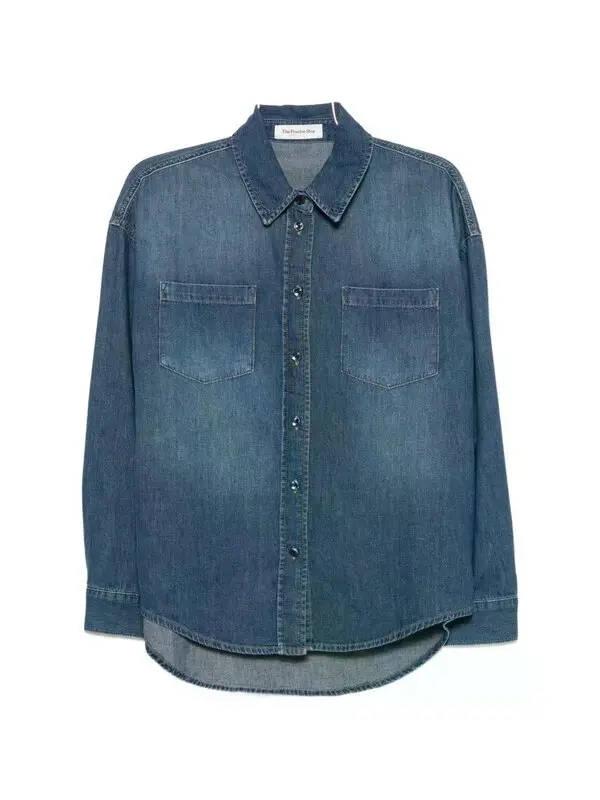 THE FRANKIE SHOP Deira Patch-pocket Denim Shirt - Blue