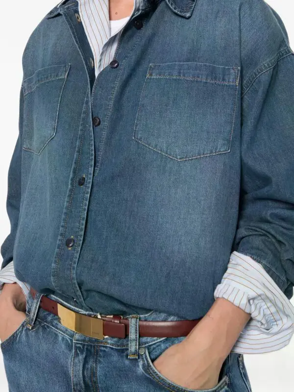 THE FRANKIE SHOP Deira Patch-pocket Denim Shirt
