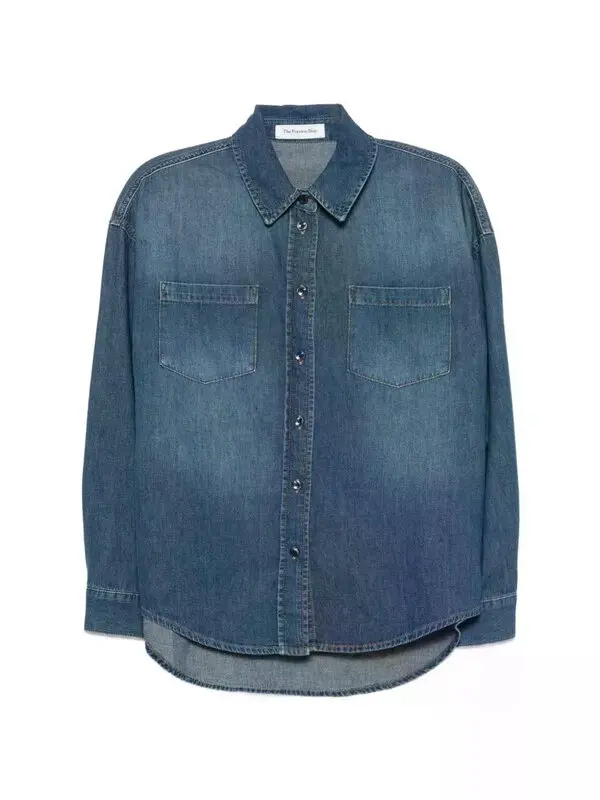 THE FRANKIE SHOP Deira Patch-pocket Denim Shirt - Blue