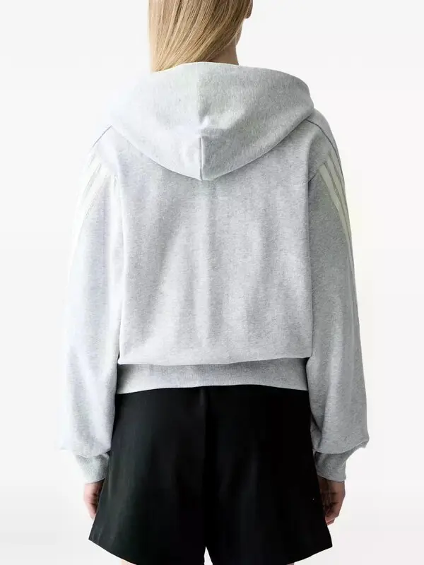 Adidas Logo-embroidered Zip-up Hoodie