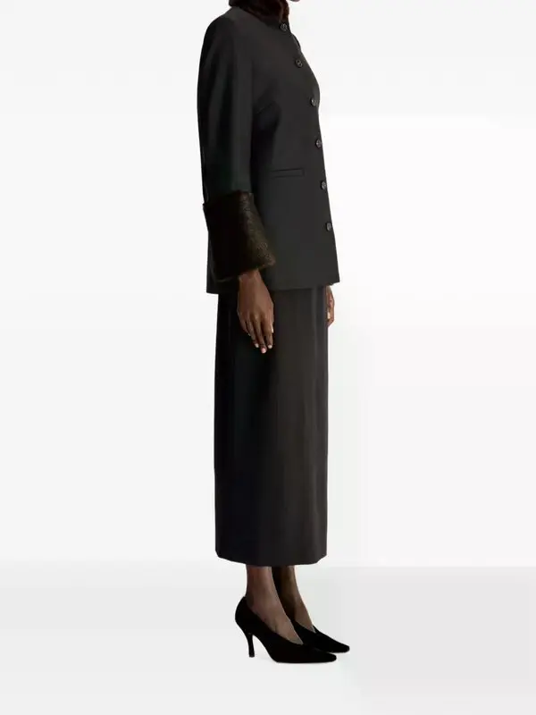 Loulou De Saison Goa Faux-fur-trim Virgin Wool Coat