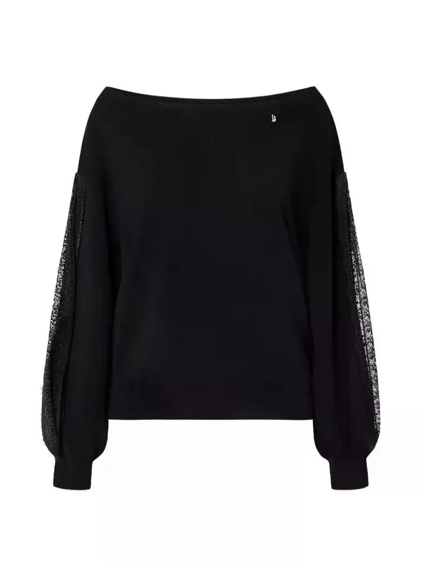Liu Jo Sweater With Lace Inserts - Black