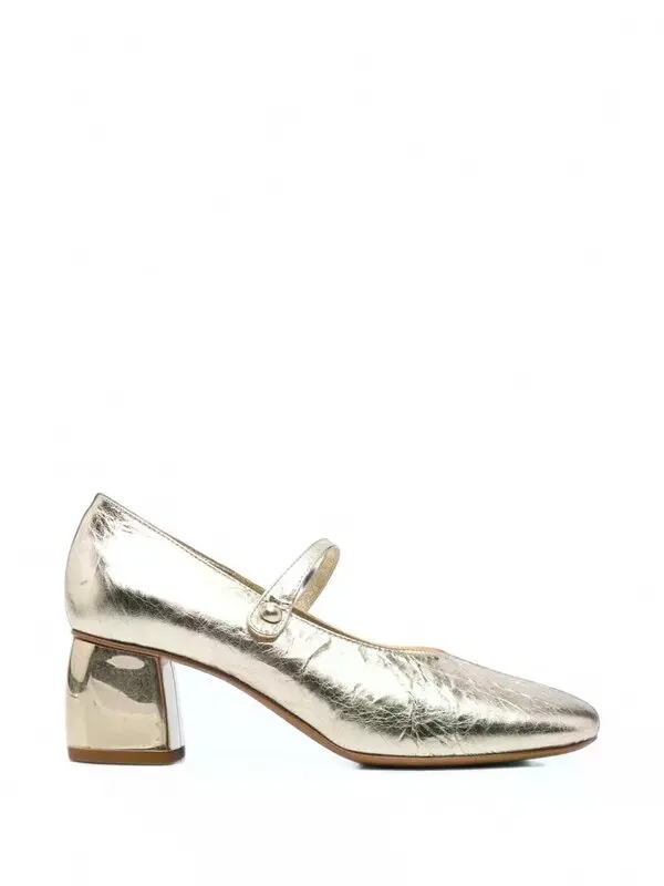 FORTE_FORTE Metallic-effect Block-heel Pumps - Gold