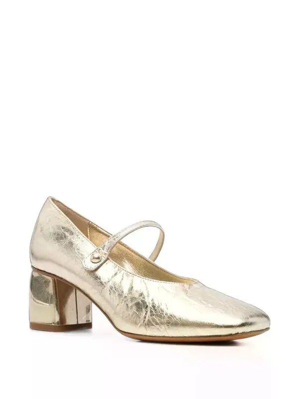 FORTE_FORTE Metallic-effect Block-heel Pumps