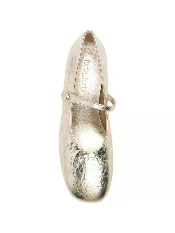 FORTE_FORTE Metallic Effect Block Heel Mary Jane Pumps