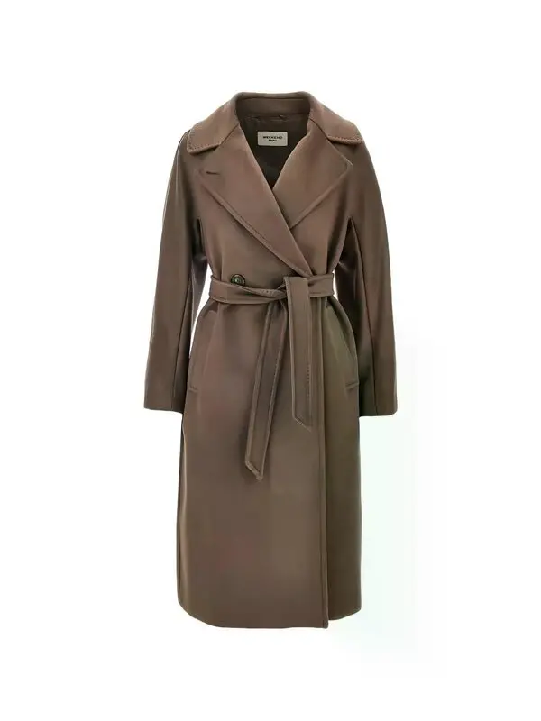 Max Mara Belted Double-breasted Coat - Brown