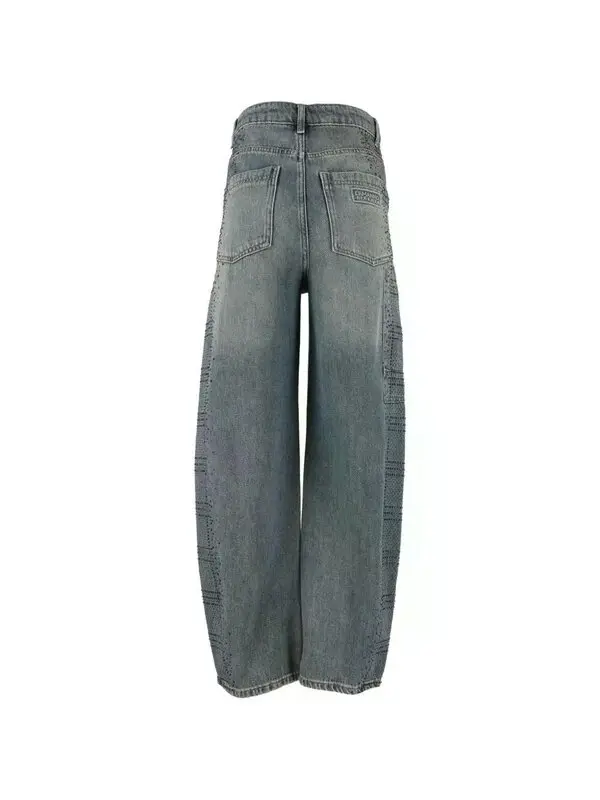Ermanno Scervino Rhinestone-embellished Wide-leg Jeans