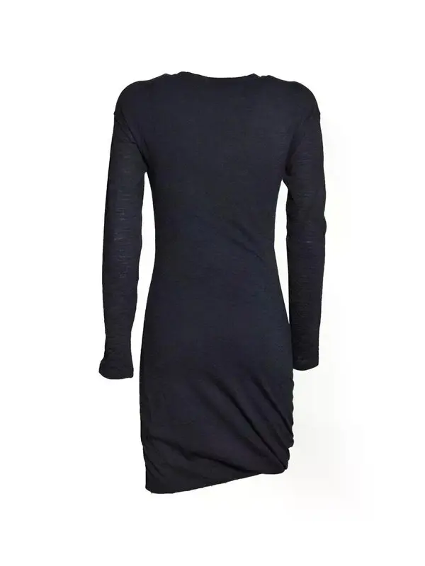 JIL SANDER Ruched Long-sleeve Mini Dress - Black
