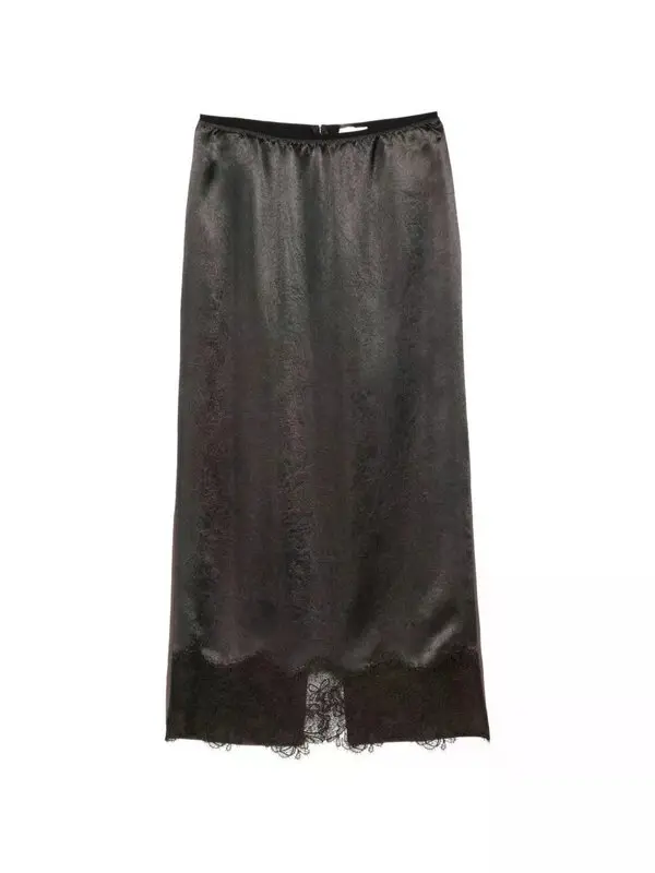 ALYSI Lace-trim Crinkled-finish Skirt