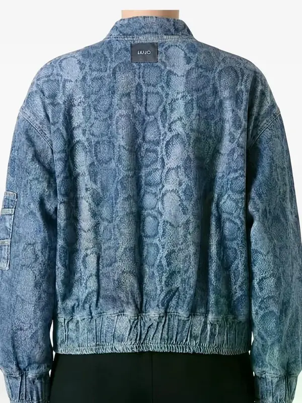 Liu Jo Snake-pattern Denim Jacket - Blue