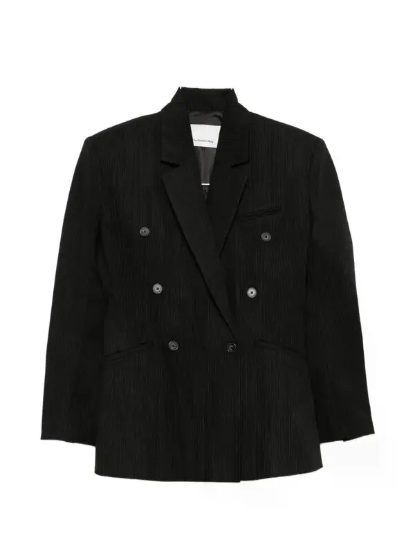 THE FRANKIE SHOP Pinstripe Double-breasted Blazer - Black
