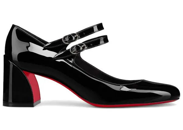 CHRISTIAN LOUBOUTIN Mary Jane Pumps - Black/lin Black