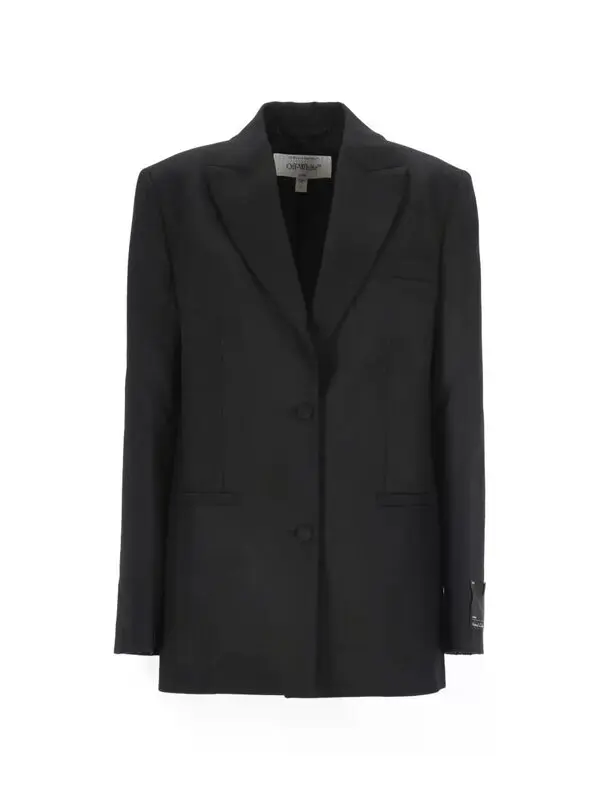 Off-White Logo-print Single-breasted Jacket - Black