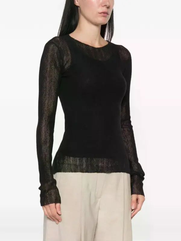 CORTANA Mesh-knit Long-sleeve Top