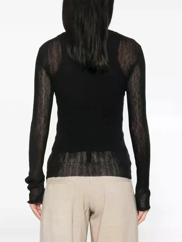 CORTANA Mesh-knit Long-sleeve Top