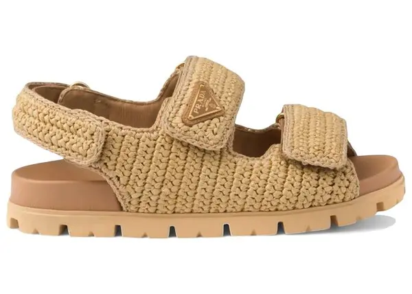 Prada Crochet Sandals - Natural