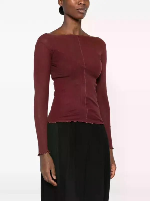 BASERANGE Ribbed-knit Boat-neck T-shirt
