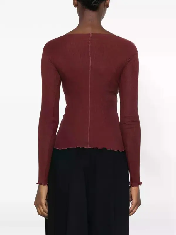 BASERANGE Ribbed-knit Boat-neck T-shirt