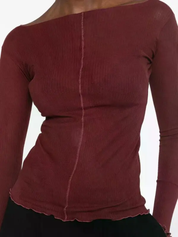 BASERANGE Ribbed-knit Boat-neck T-shirt