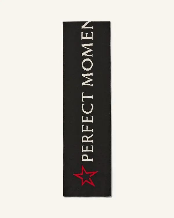 Perfect Moment Wool North Star Logo Scarf - Black