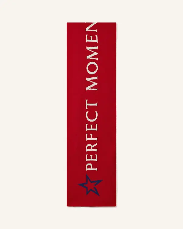 Perfect Moment Wool North Star Logo Scarf - Red