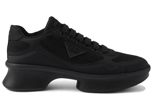 Prada Renylon And Mesh Sneaker - Black