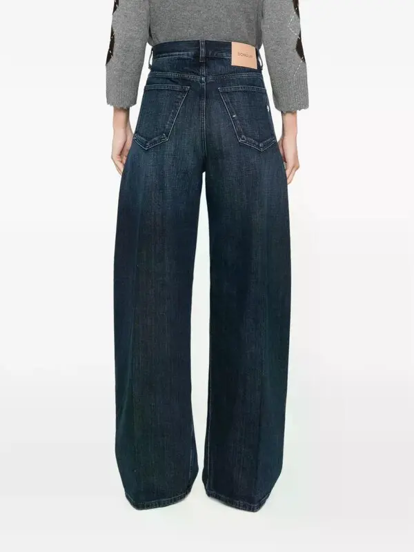 DONDUP Wide-leg Dark Wash Jeans - Blue