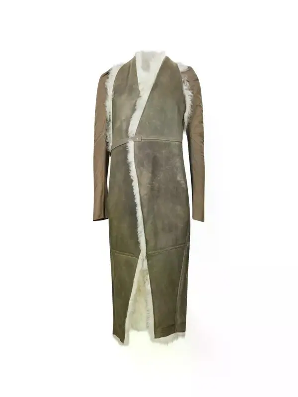 Rick Owens Cyclops Shearling-trim Panelled Coat