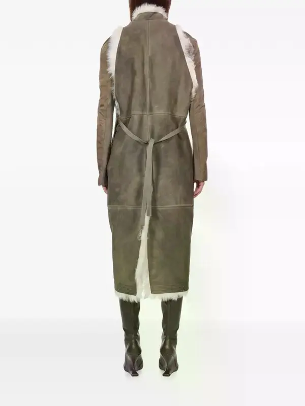 Rick Owens Cyclops Shearling-trim Panelled Coat