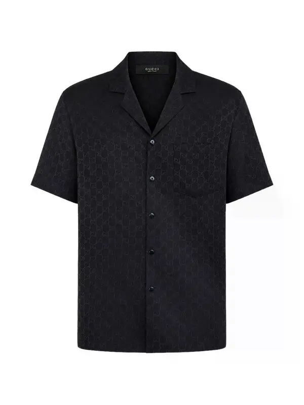 Gucci Gg Silk Jacquard Bowling Shirt