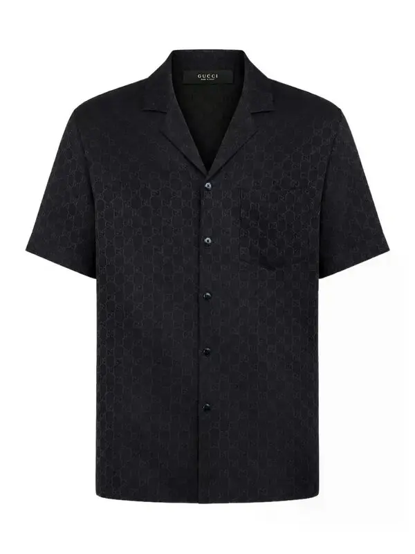 Gucci Gg Silk Jacquard Bowling Shirt