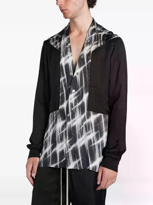Rick Owens Larry Graphic-print Panelled Shirt