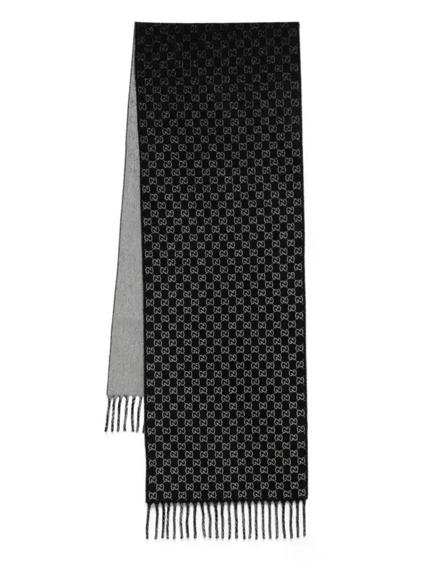 Gucci Gg-monogram Fringed-detail Scarf