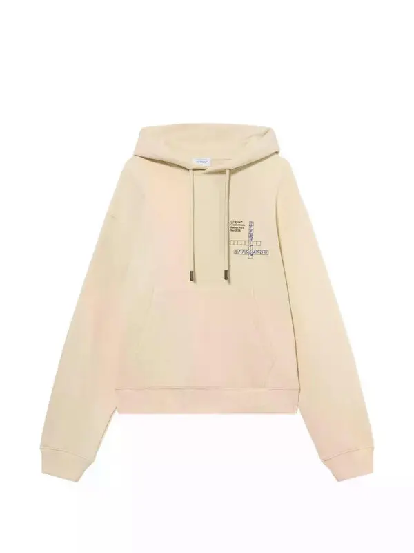 Off-White Logo-print Drawstring Hoodie - Neutrals
