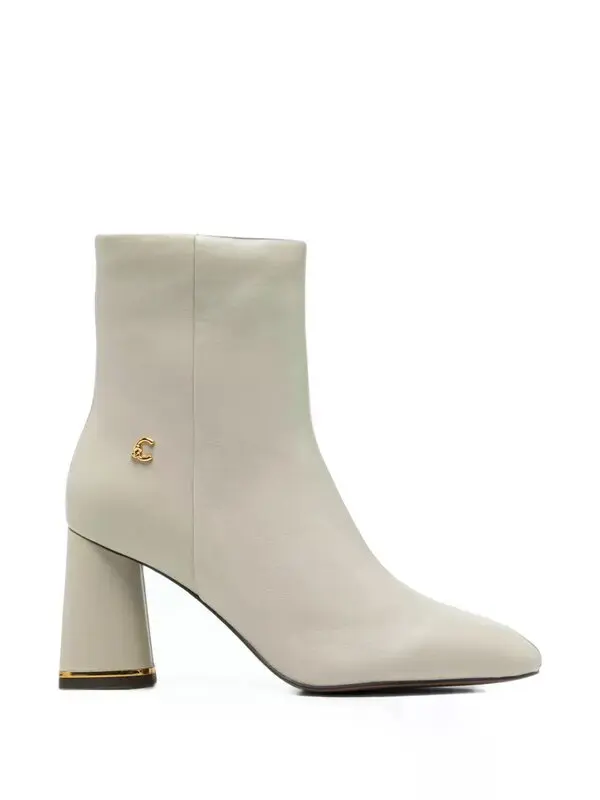 COCCINELLE Logo Plaque Block-heel Ankle Boots