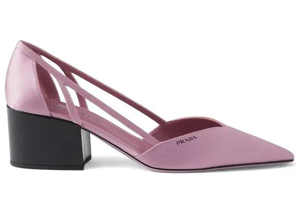 Prada Cutout Satin Pumps - Confetto