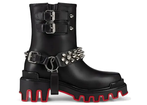 CHRISTIAN LOUBOUTIN Dune Bike Flat /lin - Black/lin Black