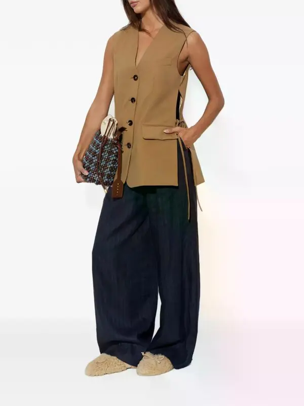 Marni V-neck Button-fastening Vest - Brown