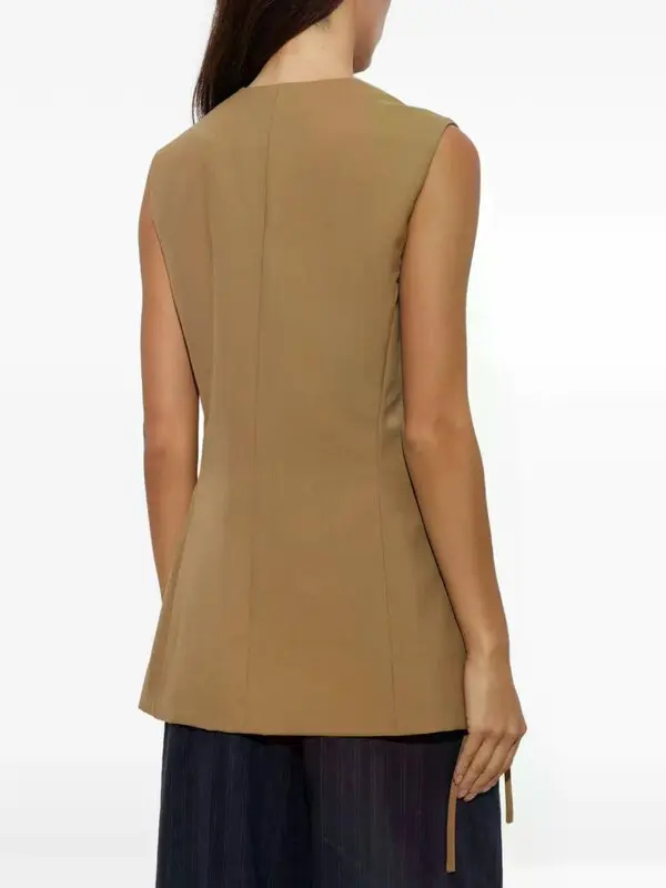 Marni V-neck Button-fastening Vest - Brown